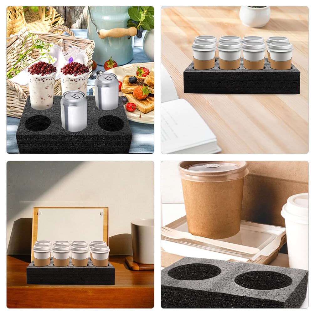 Cabilock Black Tray 3PCS Tray Accessories Coffee Pearl Cotton Food Outdoor Milk Tea Server Drinks Cup Foam Cup Holder Commercial take Out Drink Carrier Wine Glass Cups and Plates Beverages