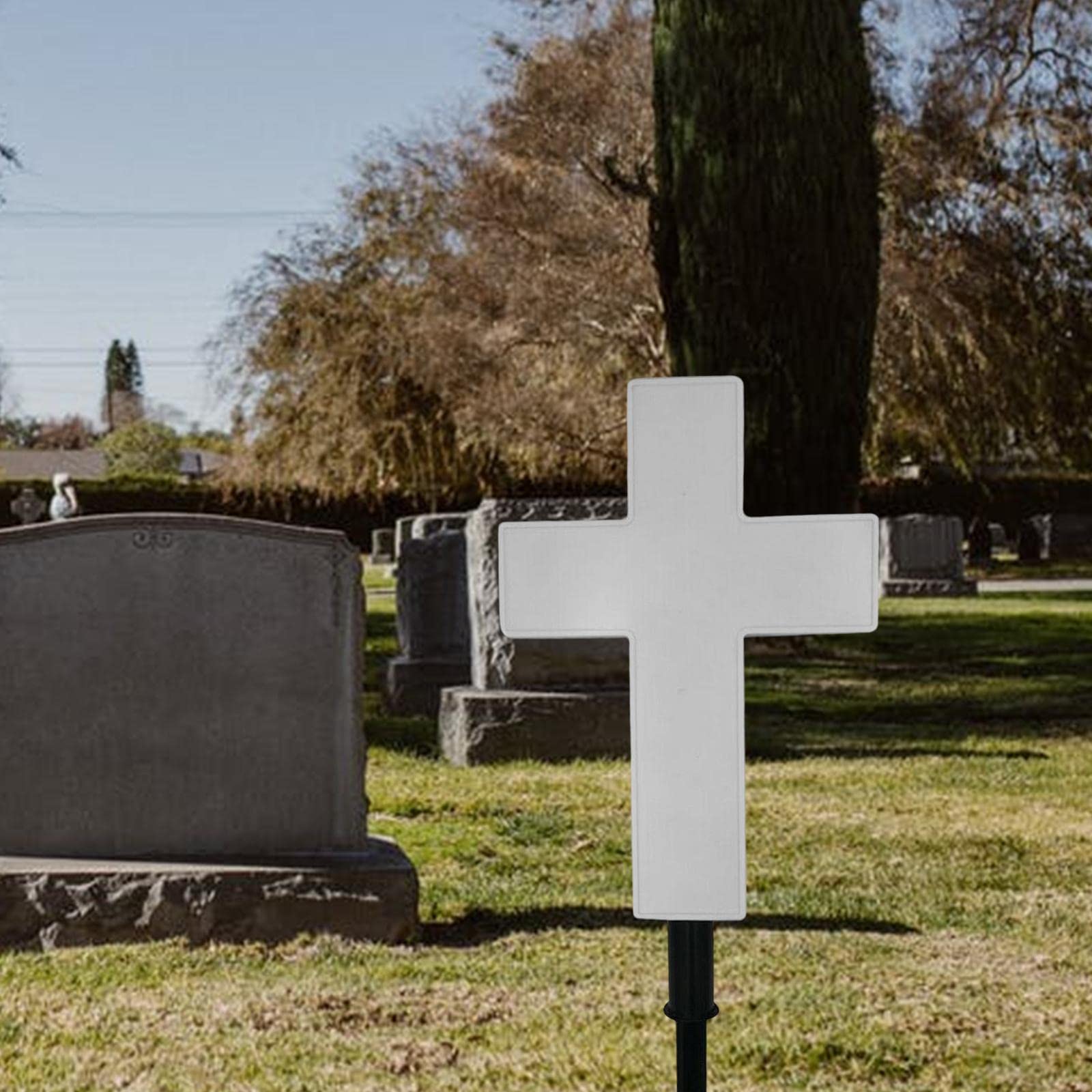 LOVIVER Solar Lighted Cross by Eternal Light Memorial Light Garden Cemetery Church