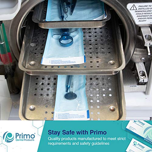 Primo Dental Products SP350 Self Seal Sterilization Pouches - Autoclave Sterilizer Bags for Dental Tools- Sterilization Bags for Nail Technicians & Tattoo Artists- Size: 3.5 by 10 Inches- Pack of 200
