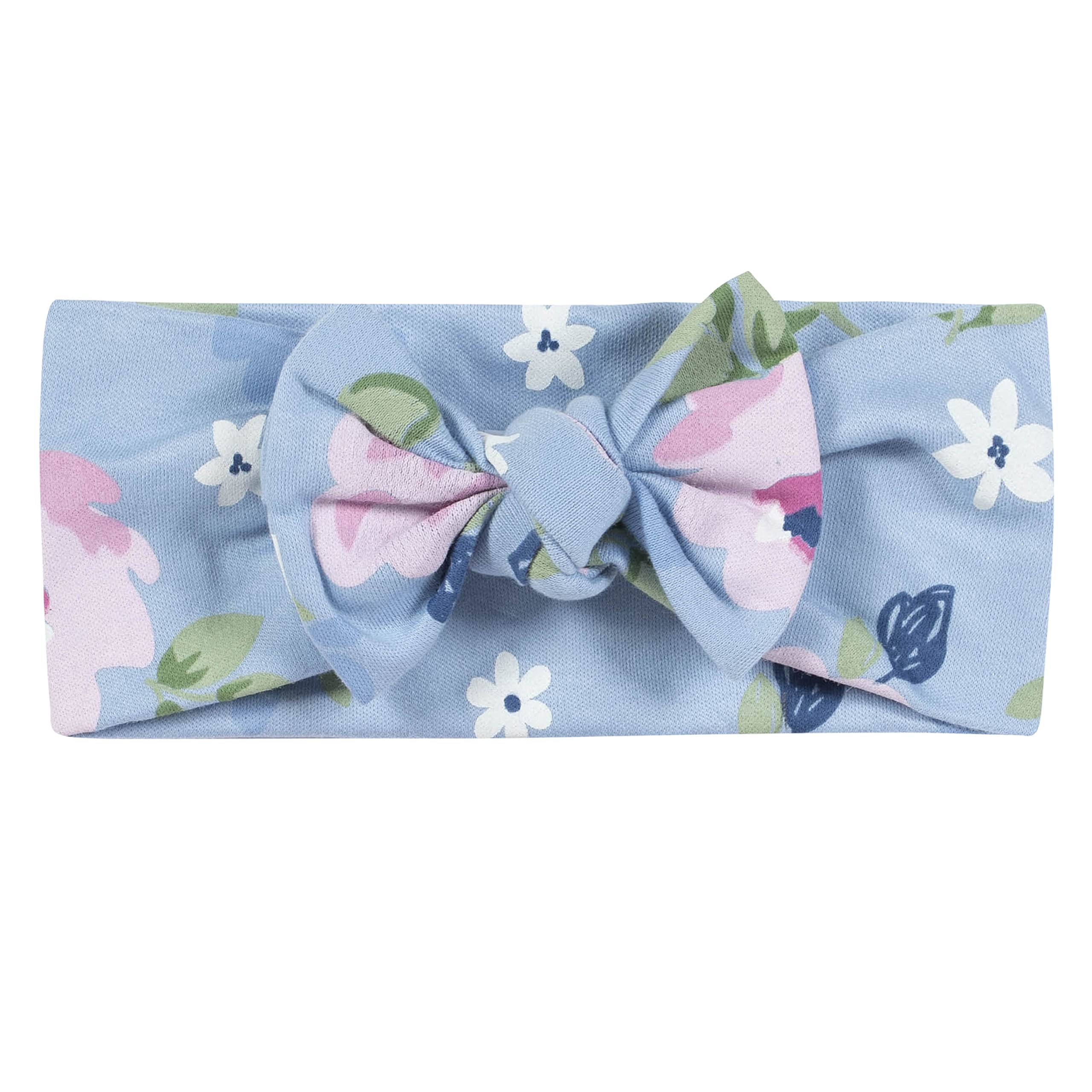 Gerber Baby Girls 3-Piece Short Sleeve Onesies, Diaper Cover & Headband Set, Blue Rose, 0-3 Months