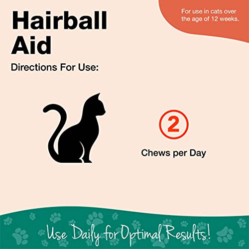 NaturVet β Hairball Aid Supplement for Cats - Plus Pumpkin β Helps Eliminate & Prevent Hairballs β 100 Soft Chews