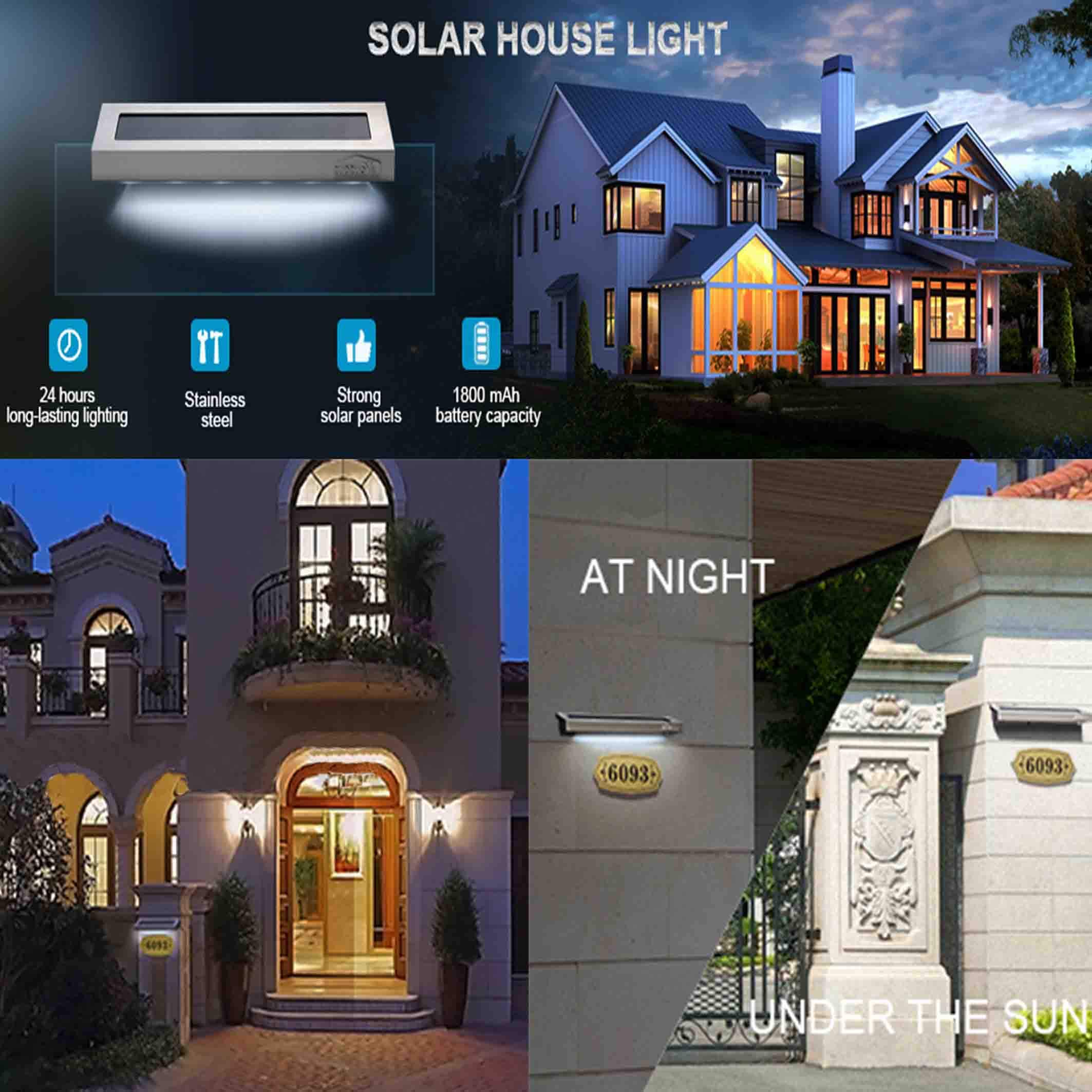 Solar Lights Outdoor for House Numbers - Outdoor Solar House Light for Address Sign Plate - Wall Light for Home,Garden or Yard