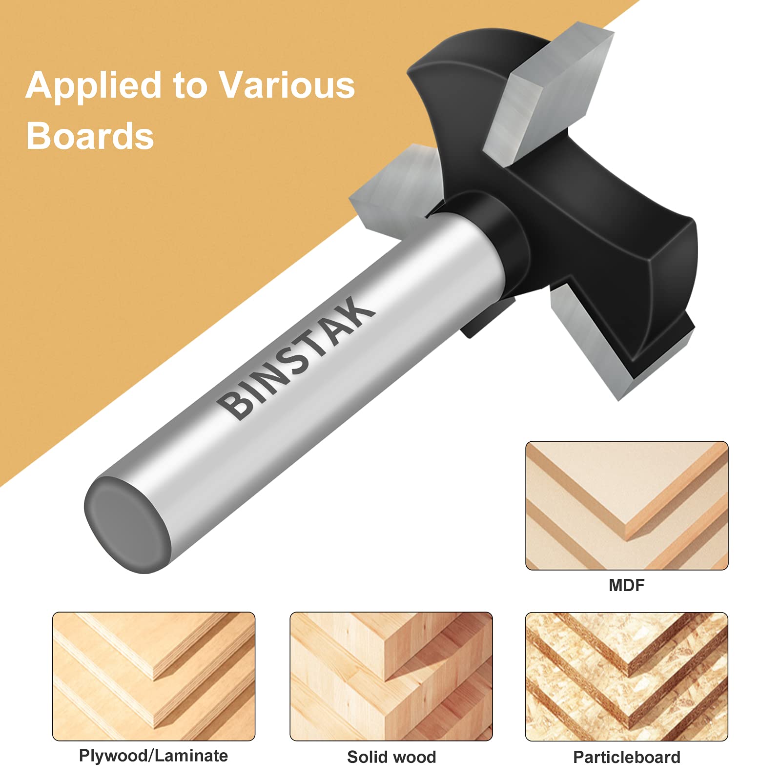 CNC Spoilboard Surfacing Router Bits, 1/4 inch Shank 1 inch Cutting Diameter, Slab Flattening Router Bit Planing Bit Wood Planing Bit Dado Planer Bit by BINSTAK (Carbide)