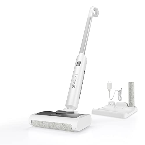 HiKiNS Cordless Wet Dry Vacuum Cleaner Mop Vacuum Combo - One-Step Wash and Mop Hard Floors and Multi-Surface, Lightweight and Handheld, 60 min Long Runtime, with Self-Cleaning Stand Base