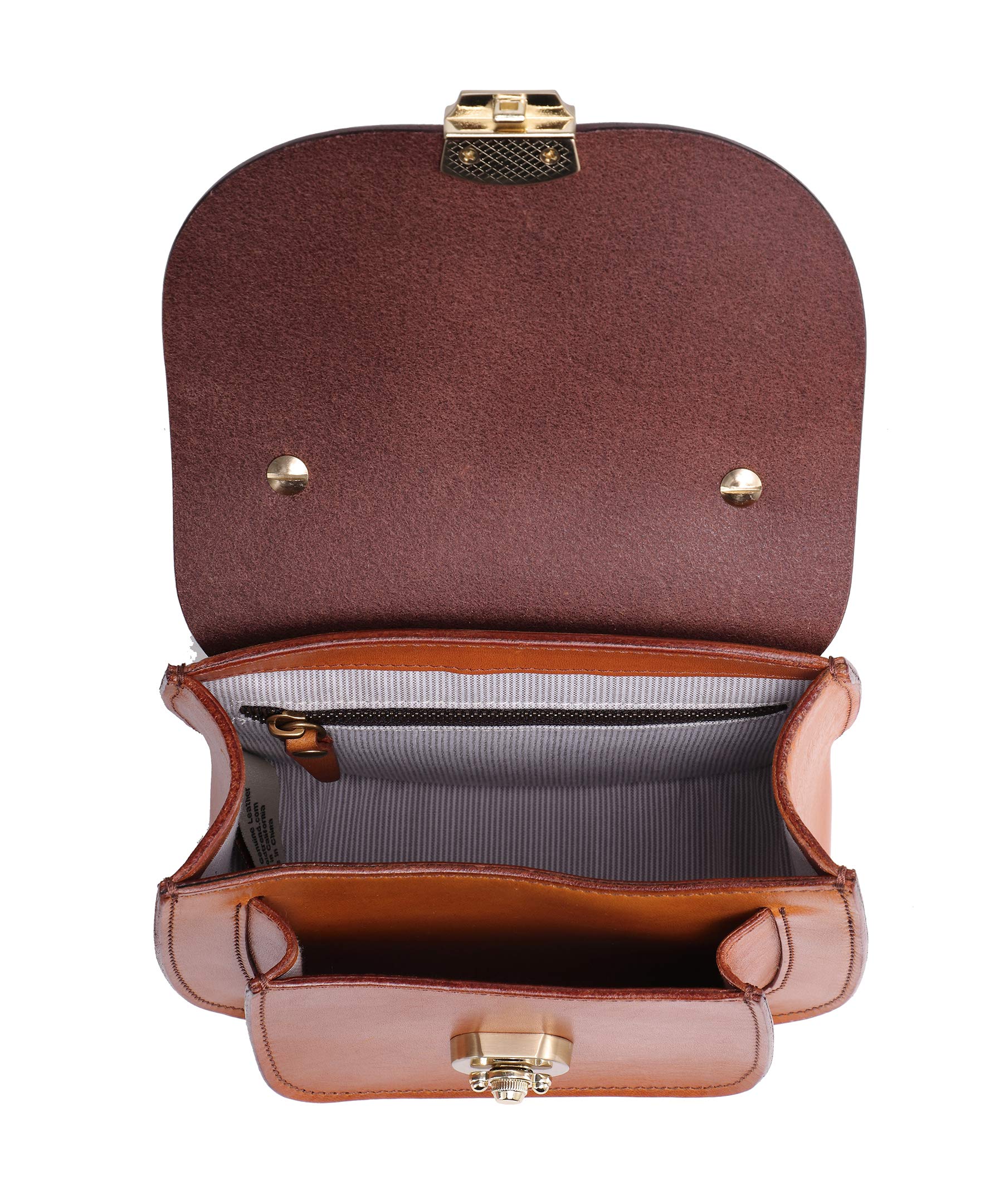 OLD TREND Genuine Leather Halibut Crossbody Bag (Cognac)