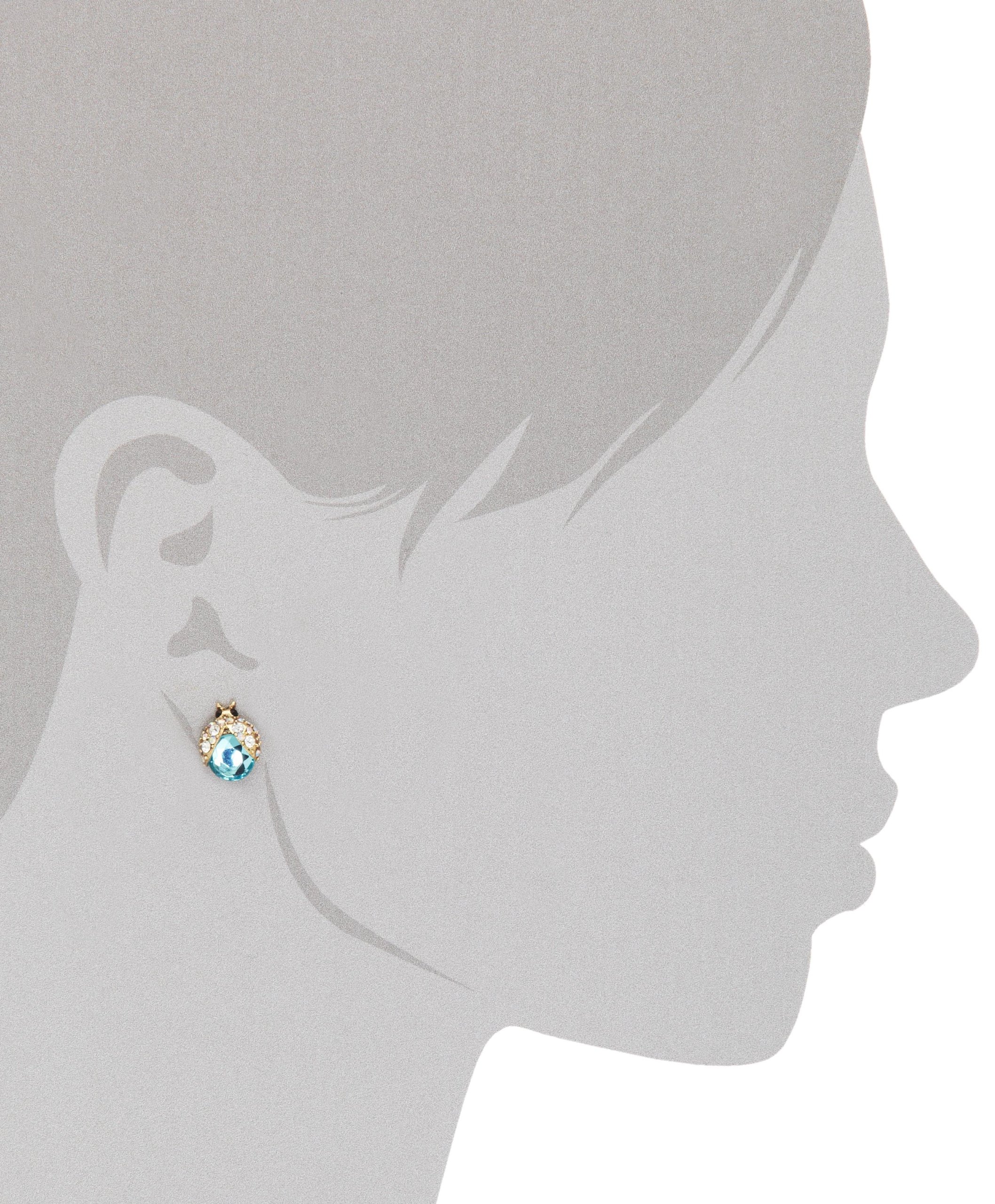 Betsey Johnson Crystal Bug Stud Earrings
