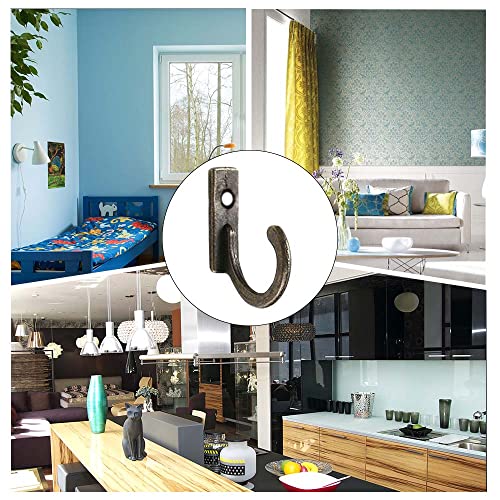 HAIQUANDJS 10 Pcs Robe Hooks Vintage Wall Mounted Hooks Mini Single Coat Hooks with Screws for Kitchen Bathroom Bedroom Caps Scarf Towel Key Bag