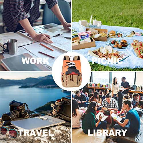 Hajicxl Japanese Anime Backpacks Canvas Shoulders Bag 3D Print Daypack Bookbag Laptops Travel Bag for Anime Fans