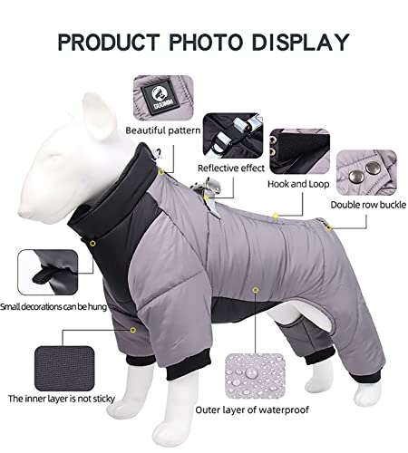 Duleylv Dog Winter Coat Thick Warm Dog Jacket Reflective Dog Sweaters Windproof Dog Clothes for Small Medium Large Dogs Comfortable Pet Apparel for Cold Weather,Yellow,2XL