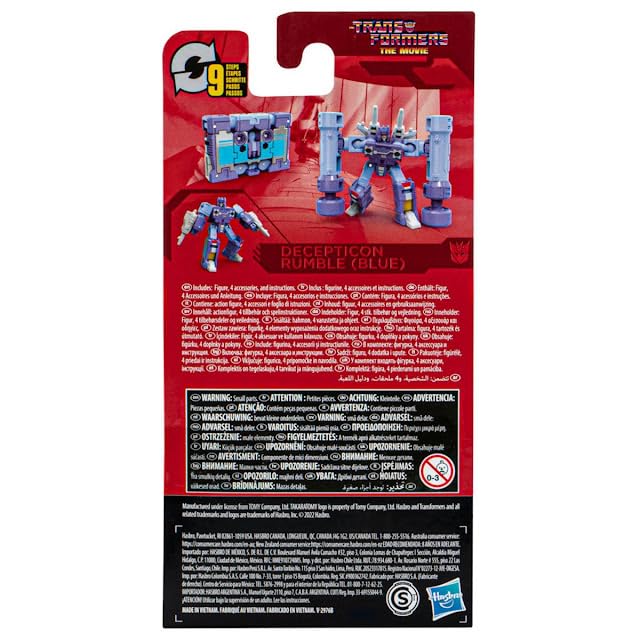 Transformers Toys Studio Series Core Class The The Movie Decepticon Rumble (Blue) Action Figure - Ages 8 and Up, 3.5-inch