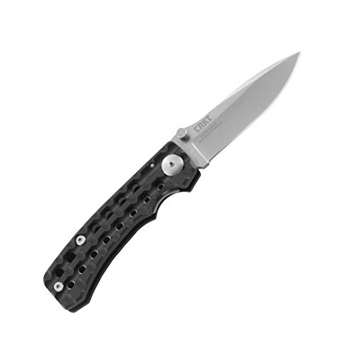 CRKT Ruger Go-N-Heavy Compact EDC Folding Knife with Sheath: Heavy Duty Outdoor, Everyday Carry, Plain Edge Blade, Thumb Stud, Liner Lock, Aluminum Handle, Nylon Sheath R1803