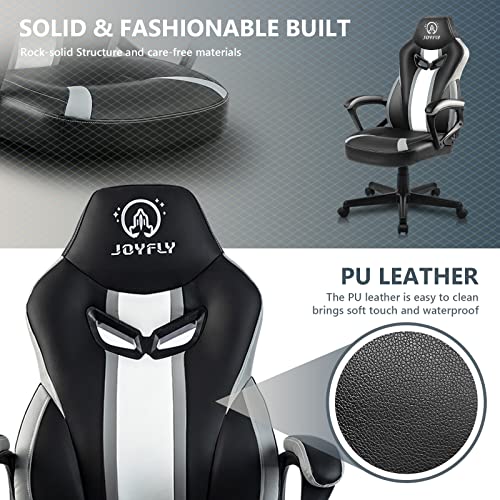 JOYFLY Gaming Chair, Gamer Chair Racing Style Game for Adults Teens, Ergonomic PC with Lumbar Support, 300lbs(Black)