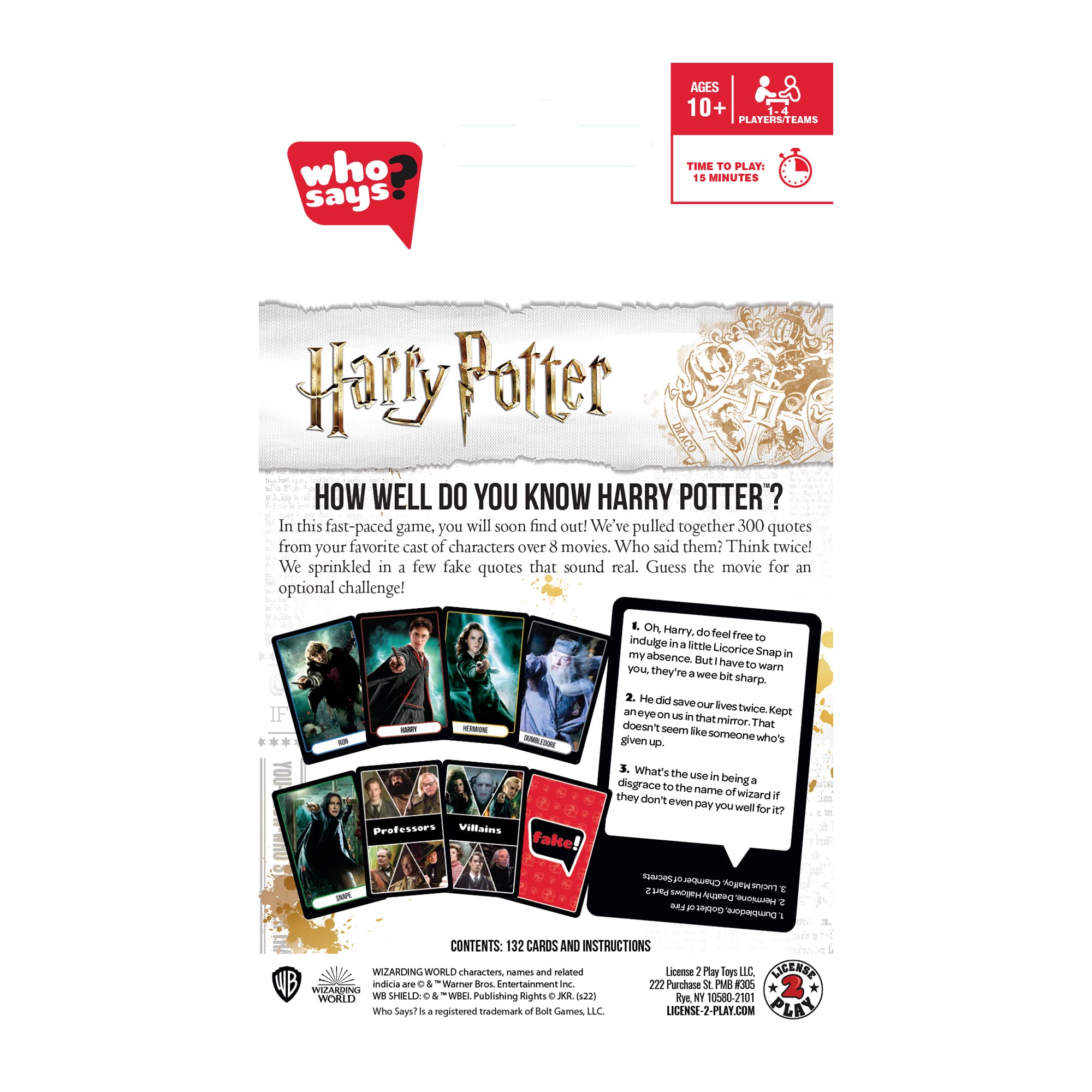 Who Says? Card Game Harry Potter Edition