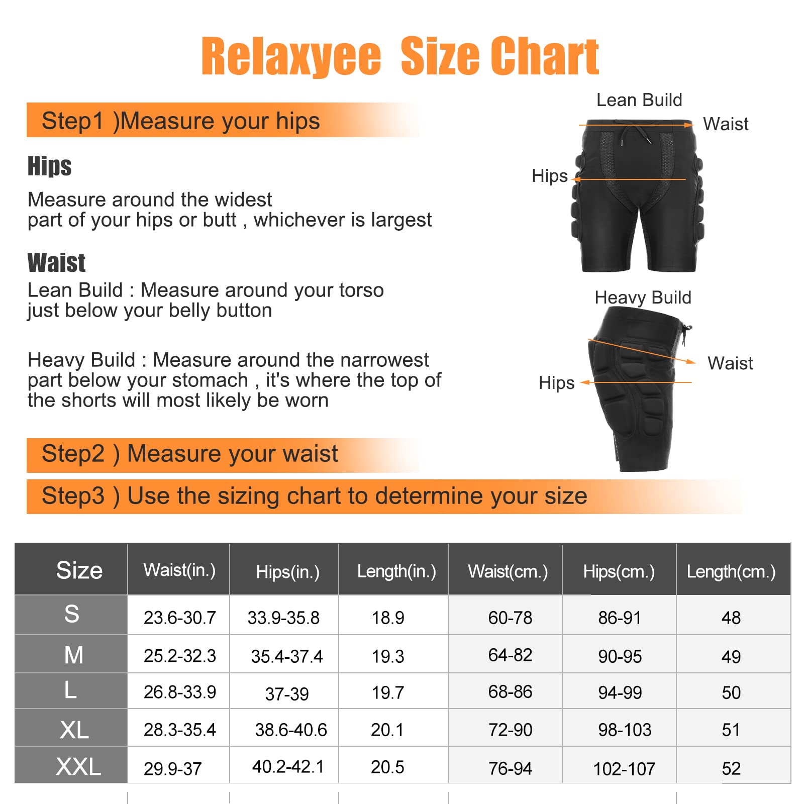Relaxyee Protective Padded Shorts, Impact Resistance Sportswear Outdoor Impact Protective Gear for Snowboard, Skate, Ski, Skateboard, Unisex, 3D Protection for Hip, Butt and Tailbone (Small)