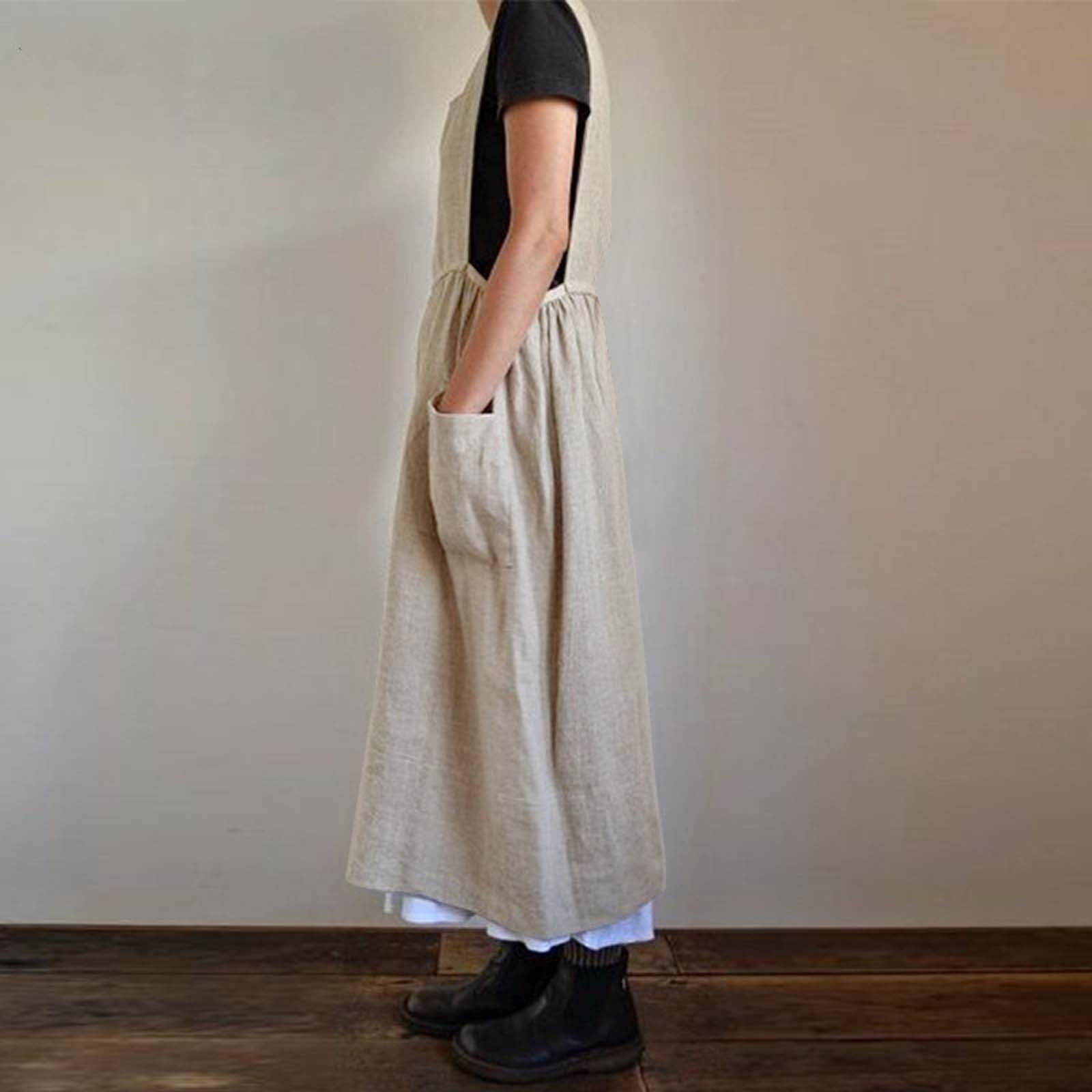 Padaleks Dresses for Women Casual Summer Open Side Strappy Loose Plus Size Long Maxi Tank Dress with Pocket