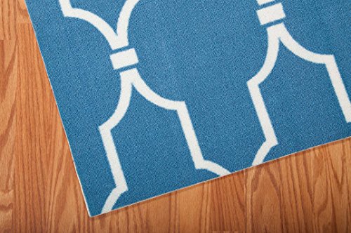 Nourison Home & Garden Indoor/Outdoor Navy 5'3" x 7'5" Area-Rug, Easy-Cleaning, Non Shedding, Bed Room, Living Room, Dining Room, Kitchen (5x7)