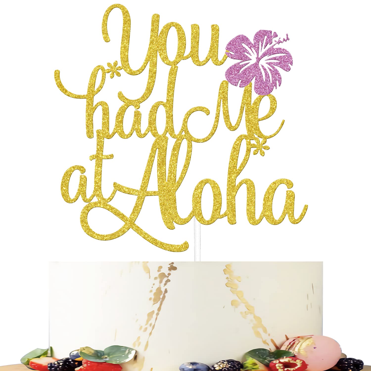 You Had Me At Aloha Cake Topper, Hawaii Wedding Decor, Mr and Mrs Cake Topper, Tropical Summer Beach Wedding Bridal Shower Wedding Party Decoration