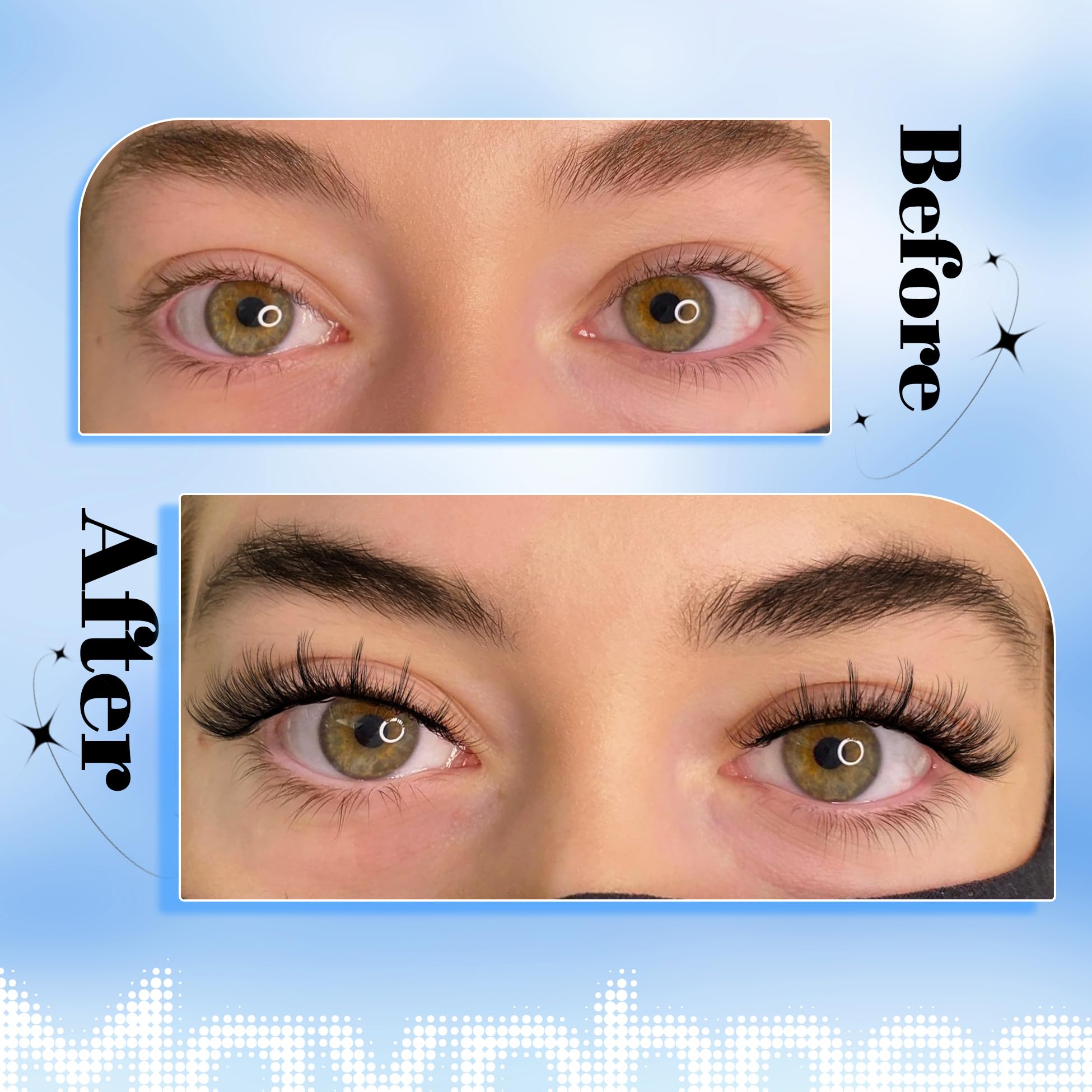 Colored Lashes Mink Fluffy Volume False Eyelashes 20MM Curly Long Dramatic Lashes with Color Full 5D Wispy Fake Eyelashes Pack 5 Pairs Pink Blue lashes by Mavphnee