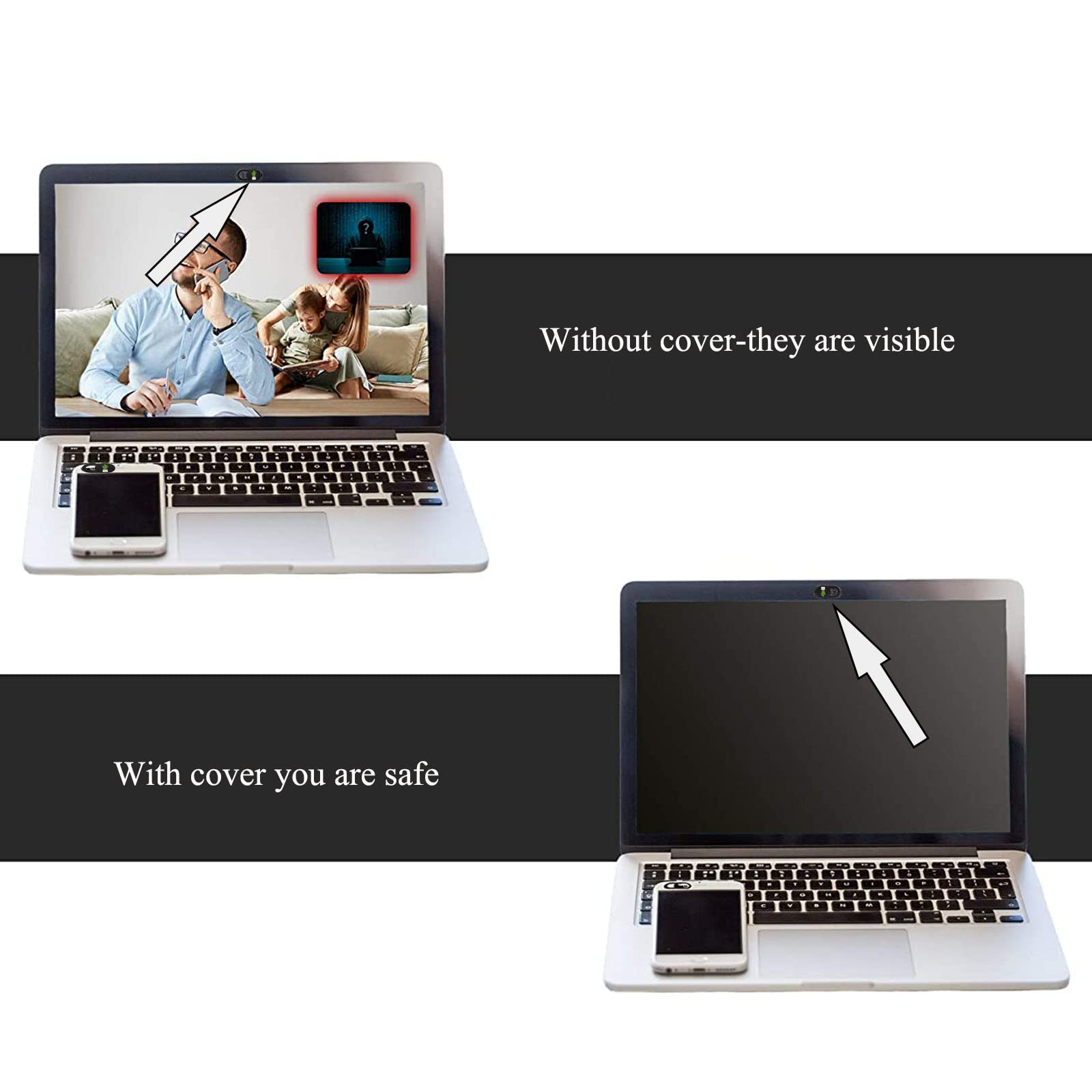 Computer Camera Cover Webcam Sliding Front Camera Cover Webcam Ultra-Slim Privacy Cover for Laptop, PC, Smartphones, Tablets, Noteboook Pro, etc
