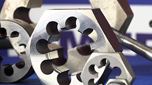 Drill America - DWTHXNPT-Set 6 Piece NPT Pipe Die Set, 1/8", 1/4", 3/8", 1/2", 3/4" and 1", Rethreading, Carbon Steel, Wooden Case