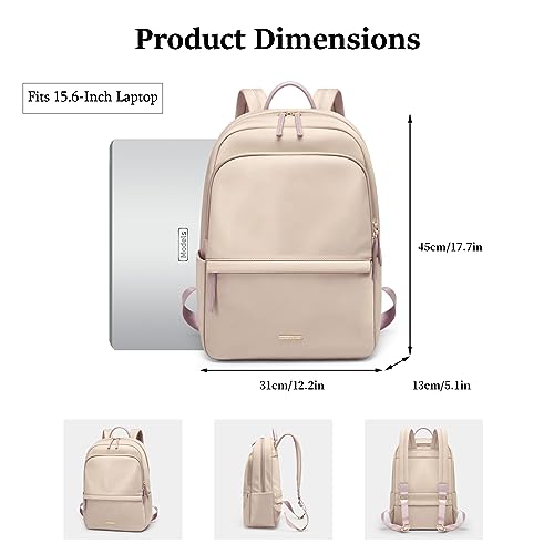 GOLF SUPAGS Laptop Backpack for Women Slim Computer Bag Work Travel College Backpack Purse Fits 15.6 Inch Notebook (Pink)