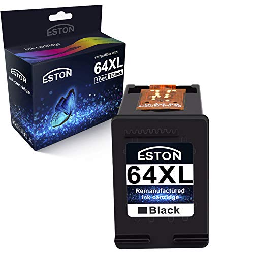 ESTON Remanufactured Replacement for HP 64XL 64XL Black Ink Cartridges N9J92AN High Yield Use for HP Envy Photo 6252 6255 7155 7855