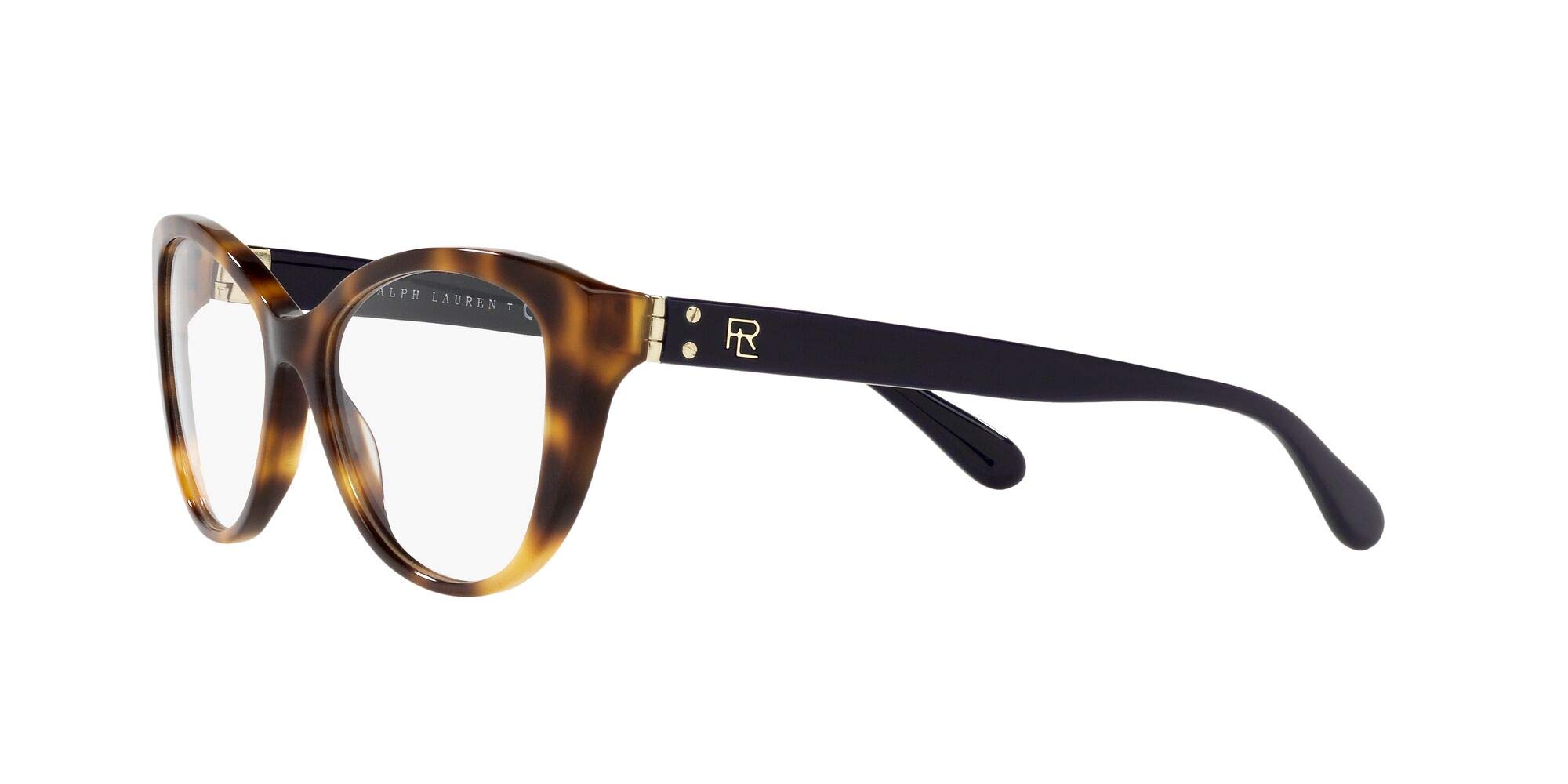 Ralph by Ralph Lauren Women's RL6211 Butterfly Prescription Eyewear Frames, Shiny Light Havana/Demo Lens, 54 mm