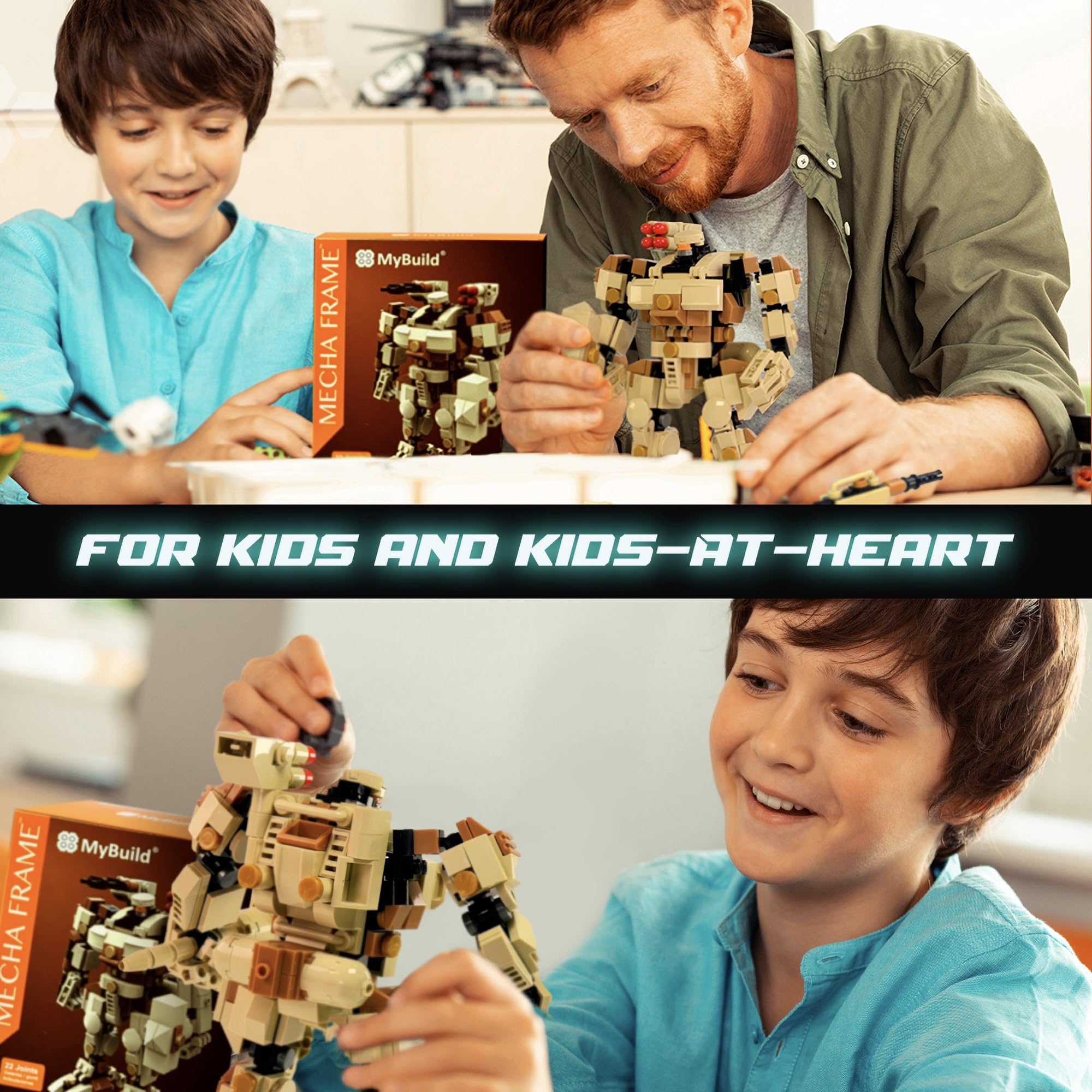 MyBuild Mecha Frame Titan - Toy Building Sets Mecha 6 Inches, Build Robot Mech, Adjustable Action Poses, All Major Building Bricks Compatible, for Mech Fans