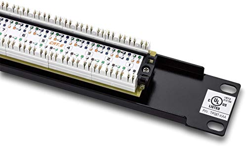 TRENDnet 8-Port Cat6 Unshielded Patch Panel, TC-P08C6, Rackmount, 10 Inch Wide, 8 x Gigabit RJ-45 Ethernet Ports, Pre-Numbered Ports, 250 Mhz Connection, Color Coded Labeling,