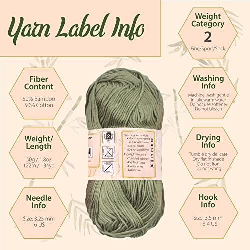 JubileeYarn Bamboo Cotton Sport Yarn - 50g/Skein - Shades of Purple - 4 Skeins