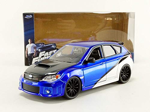 Jada Toys Rubber Tires 1:24 Fast & Furious - Brian's Subaru Impreza WRX STI, Blue (99514)