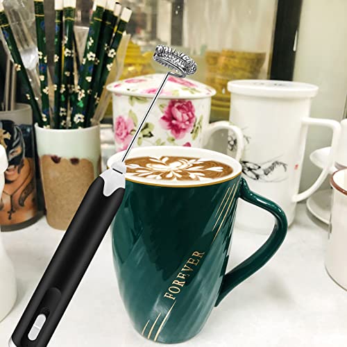 Milk Frother rechargeable drink mixer handheld egg whisk 3-Speed Adjustable with 2 stainless steel heads Foam Maker suitable for your coffee, tea, latte, hot chocolate(black)