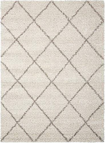 Nourison Brisbane Shag Cream 8'2' x 10' Area-Rug, Easy-Cleaning, Non Shedding, Bed Room, Living Room, Dining Room, Kitchen (8x10)