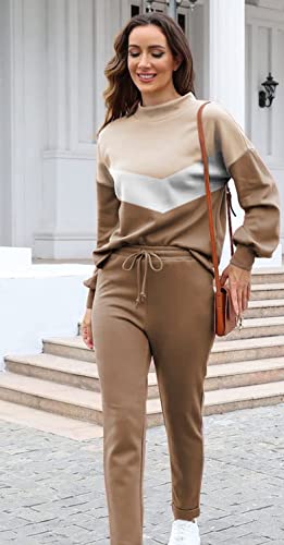 ETCYY NEW Women's 2 Piece Lounge Sets Outfits Long Sleeve Sweatshirt and Sweatpants Sweatsuit