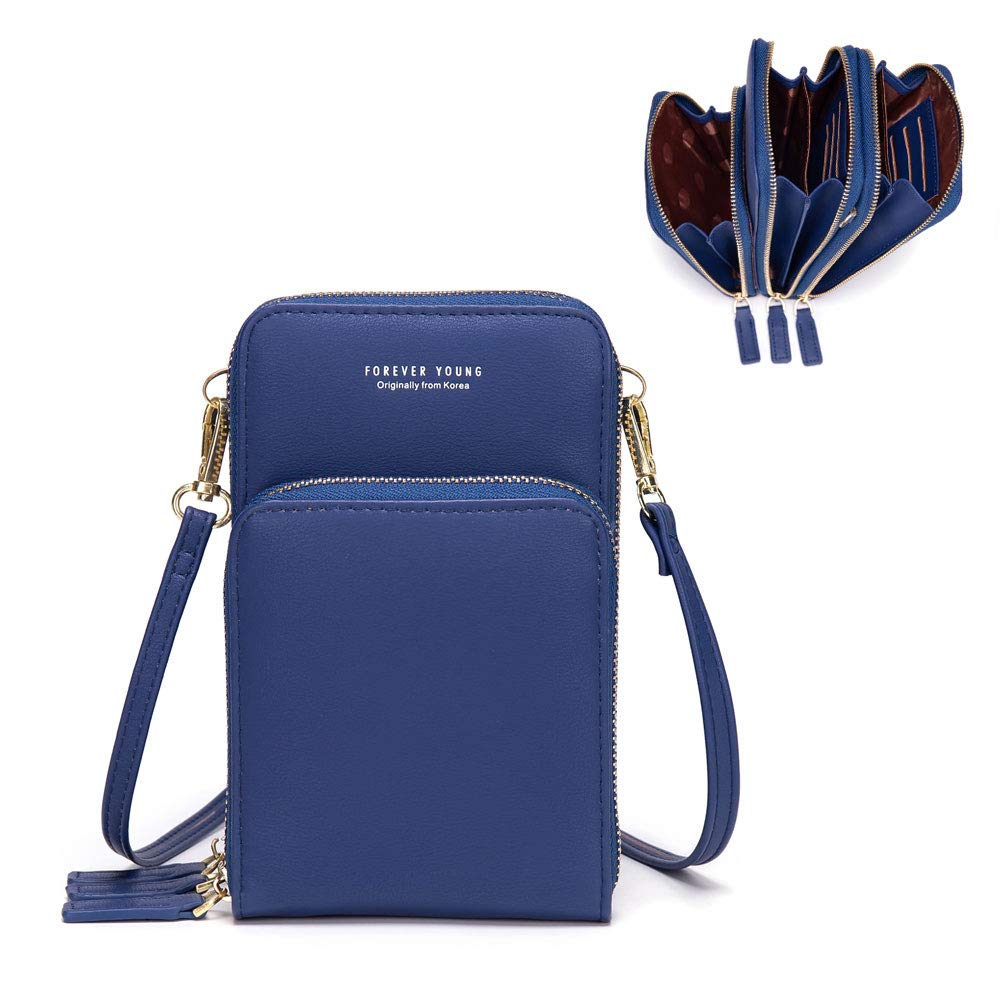 myfriday Small Crossbody Cell Phone Bag for Women, Mini Over Shoulder Handbag Purse with Credit Card Slots