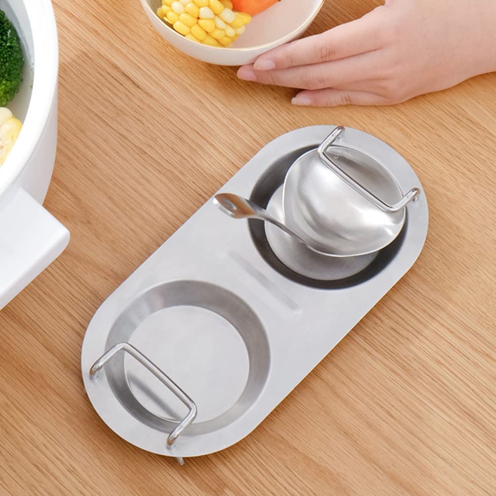 Cabilock Stainless Steel Spoon Rack Ladle Rest Chopsticks Pillow Pot Spoon Holder Cutlery Stand Pan Lid Holder Gold Spoon Rest Utensils Rest Utensil Holder Household Cutlery Rack