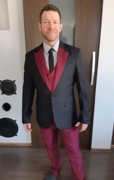 Big and Tall Mens Tuxedo Suits Slim Fit 3 Piece Formal Skinny Wedding Tux Ginger