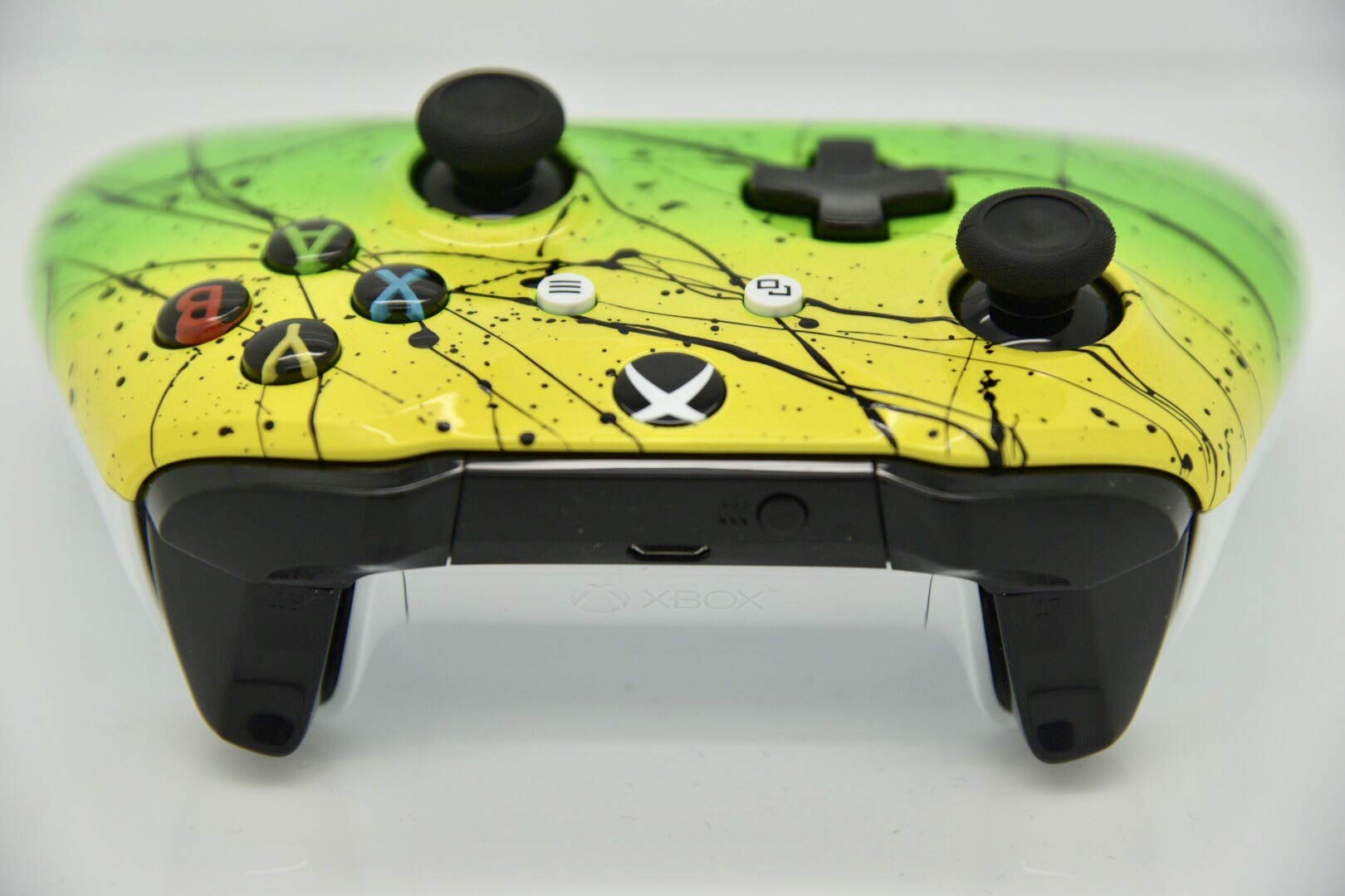Hand Airbrushed Fade Custom Controller - Compatible with Xbox One (Yellow & Green)