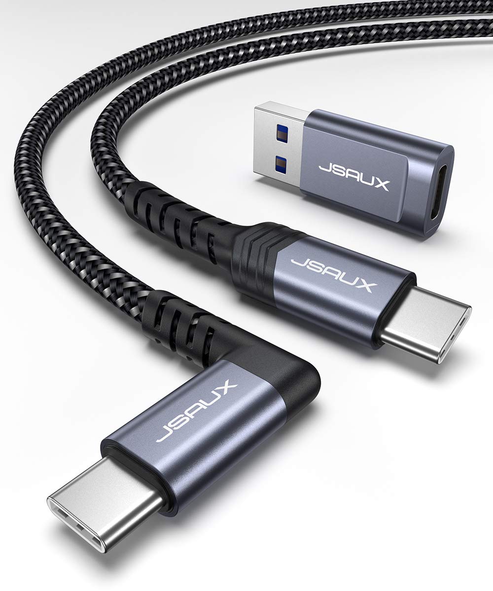 JSAUX 2-in-1 Link Cable 10 FT Compatible with Meta/Oculus Quest 3/2 Accessories & PC/Steam VR, USB 3.0 High Speed PC Data Transfer Adapter, Compatible with VR Headset, Gaming PC, Quest 3 & 2 & 1 -Grey
