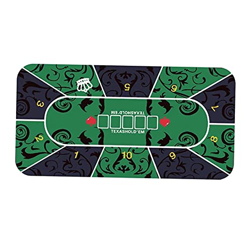Craps and Roulette Table Felt Poker Tablecloth Non-Slip Poker Table Layout Portable Noise Reduce Card Playing Blackjack Tabletop Mat Rectangle 120x60cm Casino Pad Felt