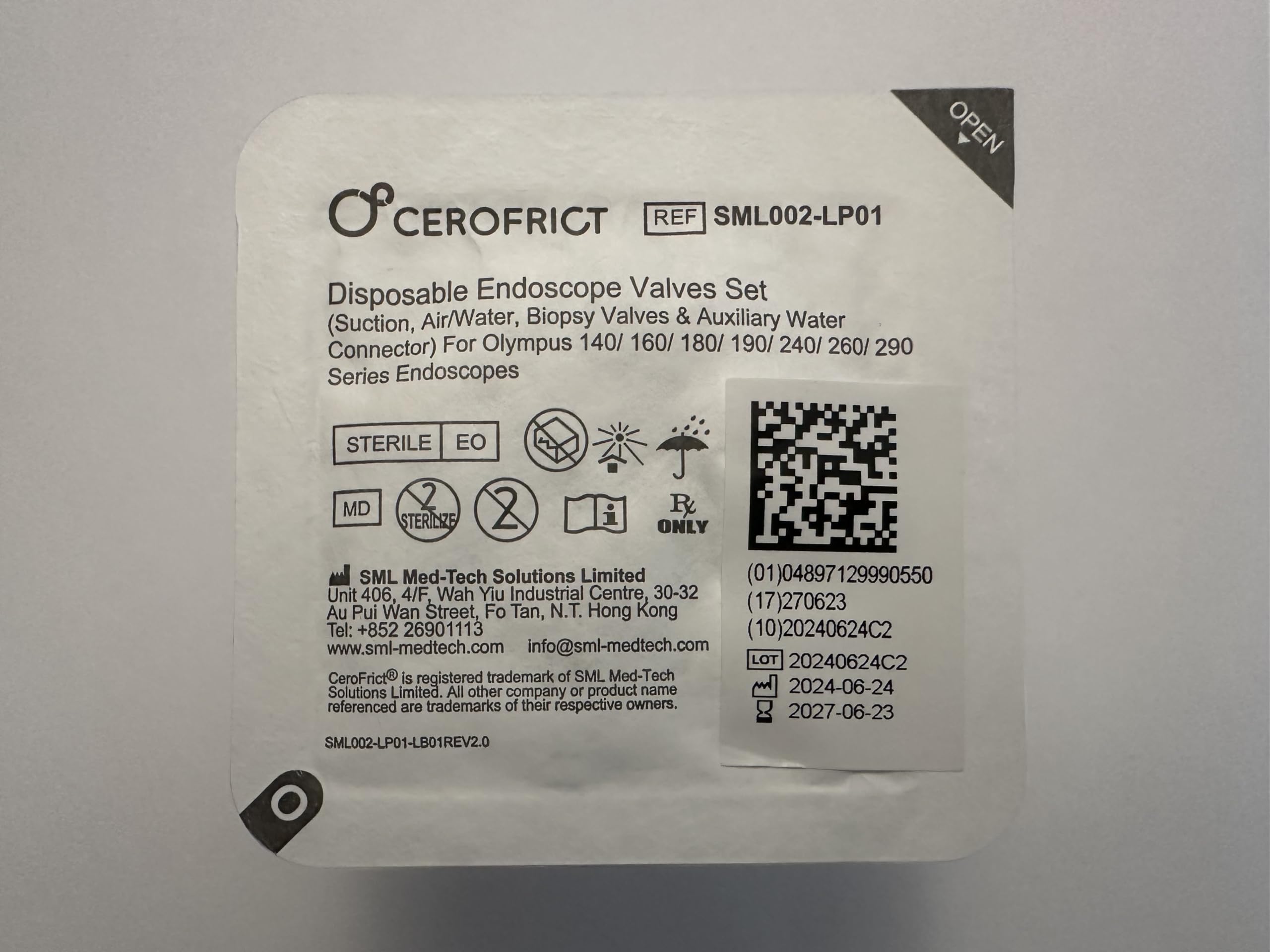 Disposable Endoscope Valve Set (for Olympus 160/180/190/240/260/290 Series GI Endoscope)
