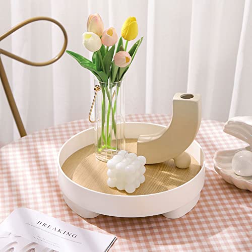 FIZZOQI Plastic Cosmetic Storage Shelf Condiment Rack Tabletop Rack Desk Round Tray Pantry Room Organizer Rack Household Restaurant Storage Rack