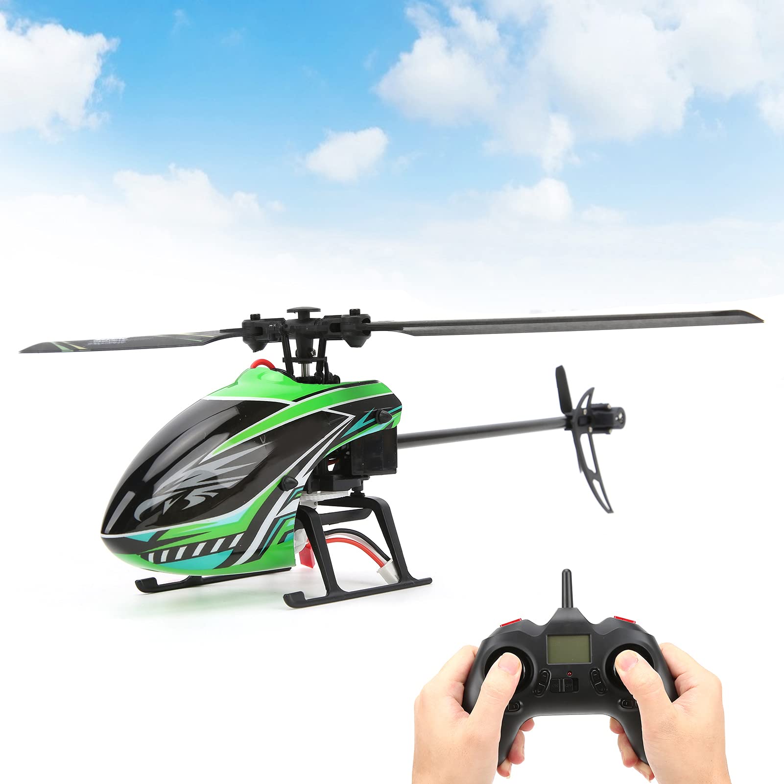 RiToEasysports RC Helicopter,2.4GHz 4CH 6‑Aixs RC Helicopters with Gyro Flybarless One Key Take Off Height Hold Helicopter for Adult Kid Beginner