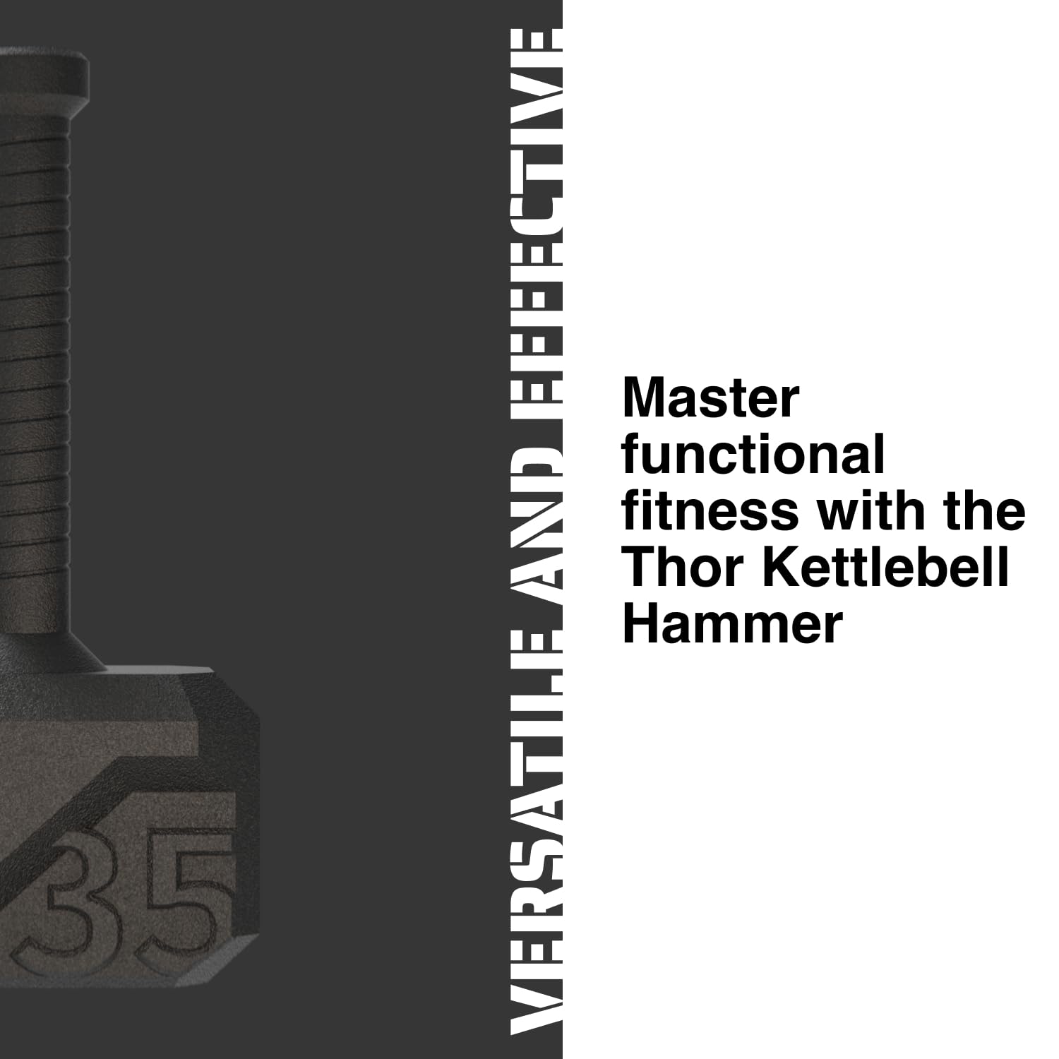 Tribe WOD Hammer Kettlebell 35LB | Thor Hammer 16kg for Cardio Training | Hand weights & workout Home Gym Equipment sets for Women & Men (15-70lb) | Stormbreaker Shake weight
