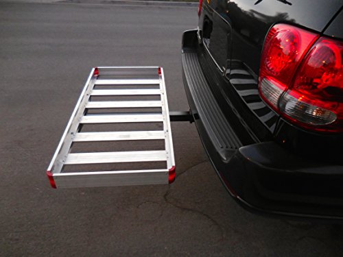 MaxxHaul 70422 48" x 21" Hitch Mount Compact Aluminum Cargo Carrier - 500-lb Load Capacity