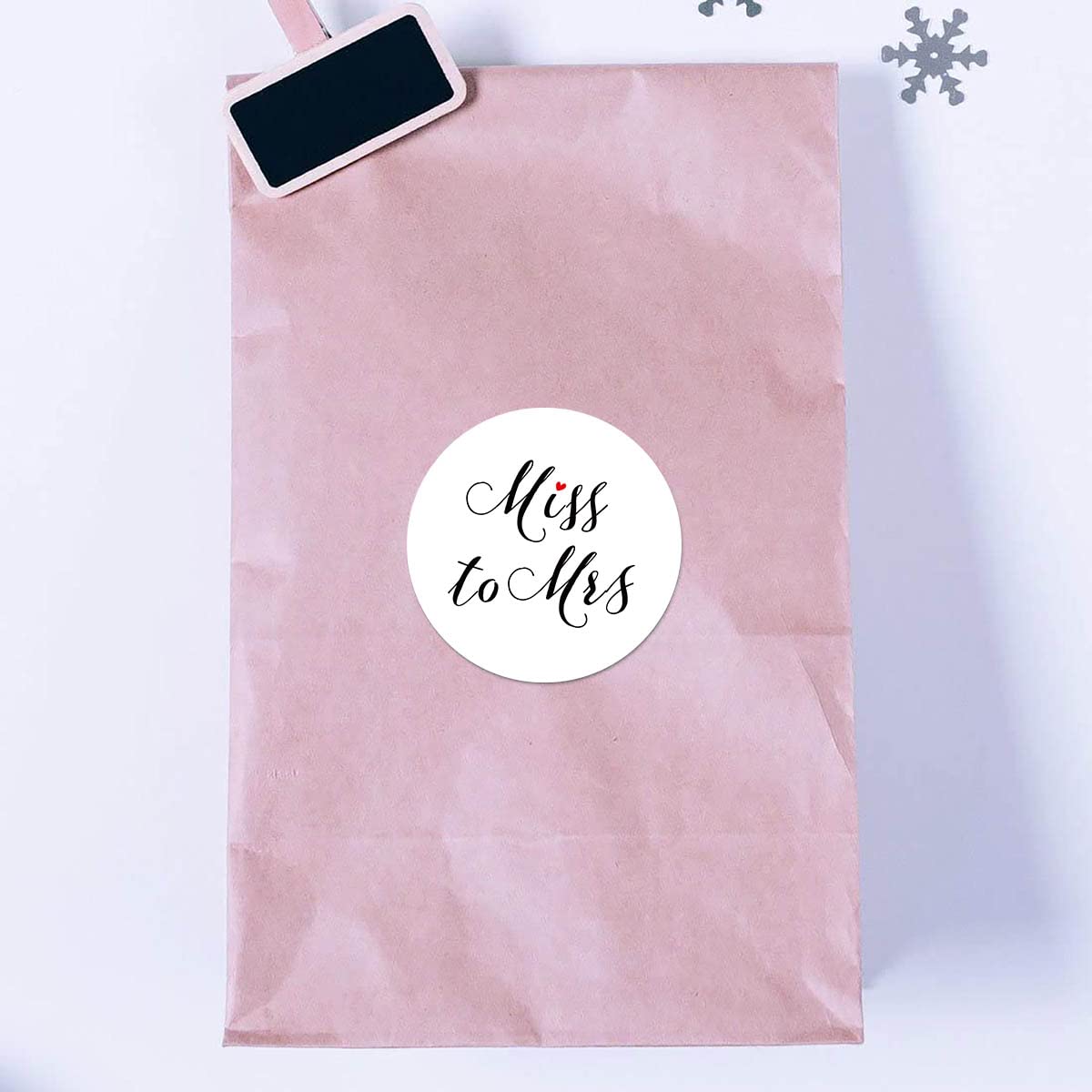 Miss to Mrs Stickers, 2inch Wedding Bridal Shower Bachelorette Party Favor Labels 40-Pack