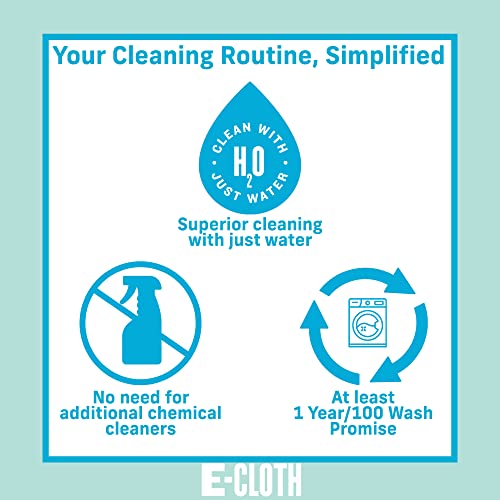 E-Cloth Deep Clean Mop Head, Microfiber Mop Head Replacement for Floor Cleaning, Great for Hardwood, Laminate, Tile and Stone Flooring, Washable and Reusable, 100 Wash Guarantee, 1 Pack