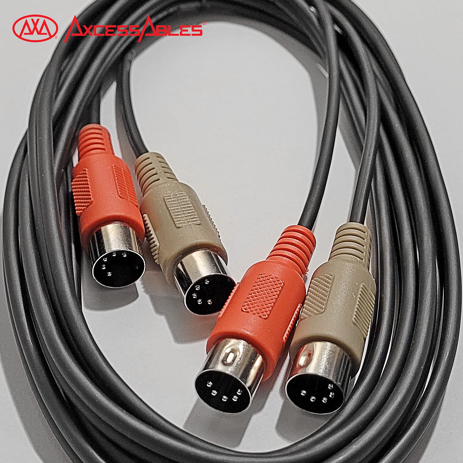 AxcessAbles MID-203 Dual Midi Cable 5 Pin To Same - 3 M.