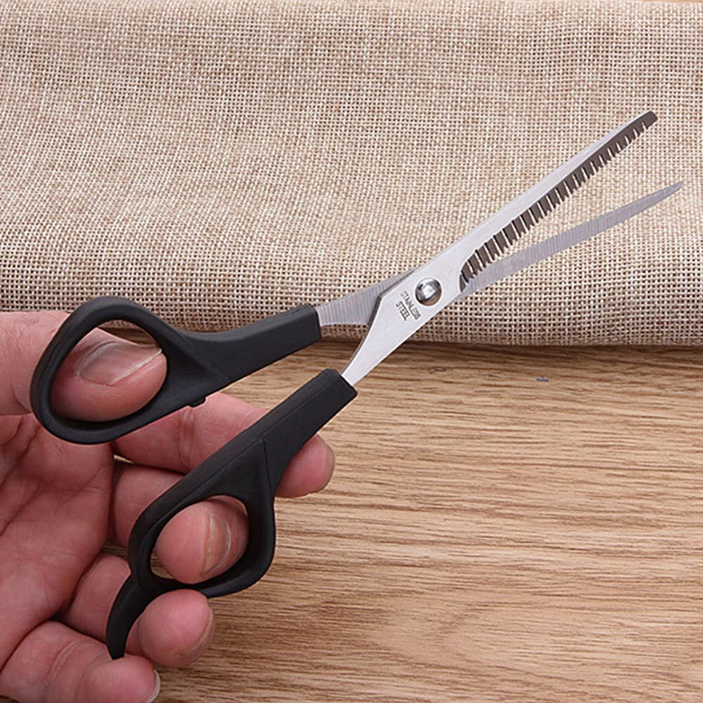 Cinlla Hair Scissors Hair Cutting Scissors Thinning Shears Haircut Barbers Salon Hair Styling Tool - 6 Inch Scissors Black with Comb