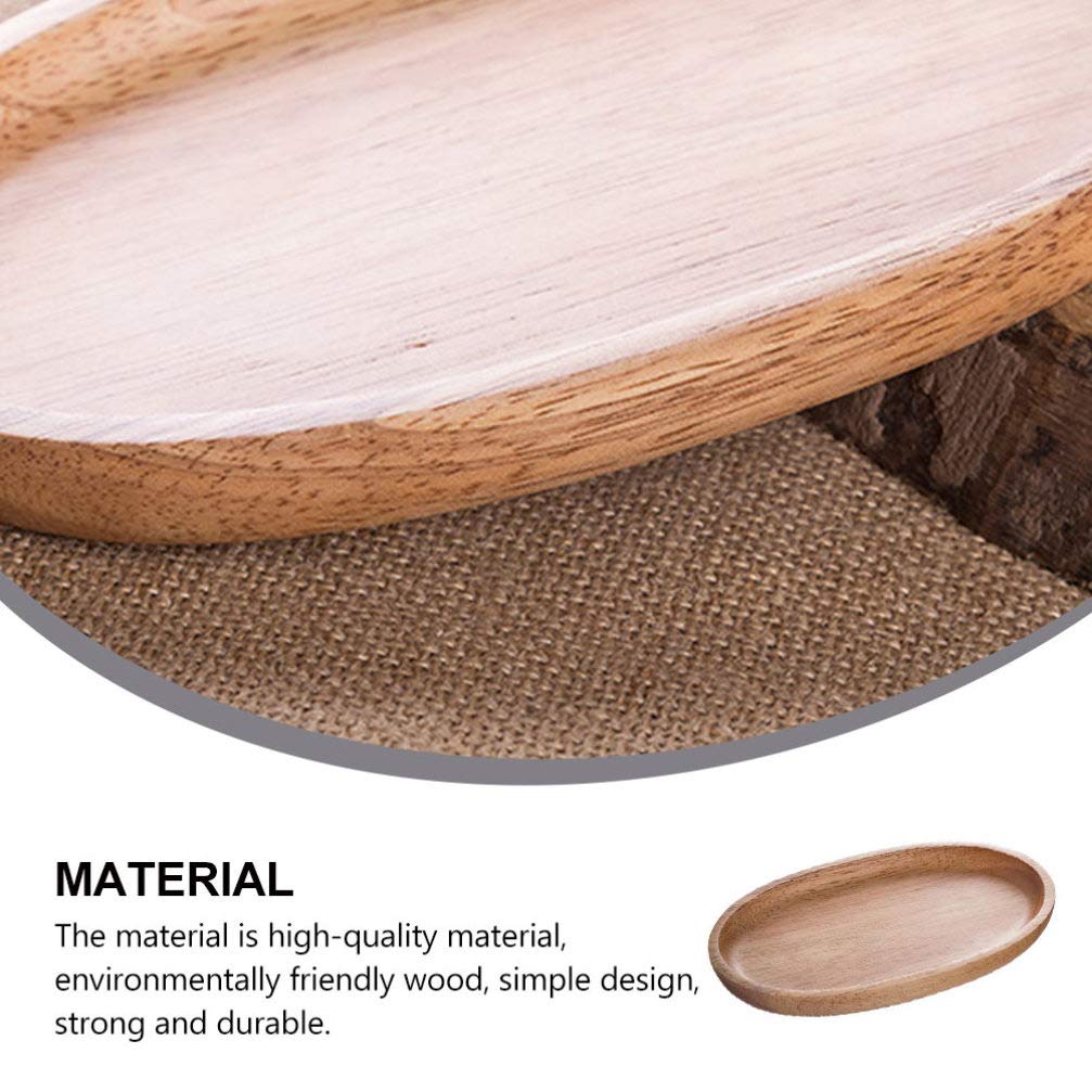 Cabilock Wooden Food Platter Oval Wood Serving Platter Tray Plate Acacia Wooden Plate for Food Party Cheese Appetizer Fruit Cake